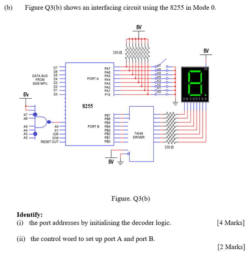 Solved (b) Figure Q3(b) shows an interfacing circuit using | Chegg.com