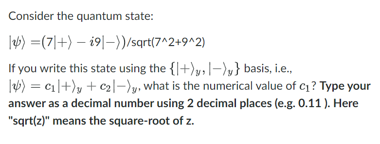 Solved Consider the quantum state: | Chegg.com
