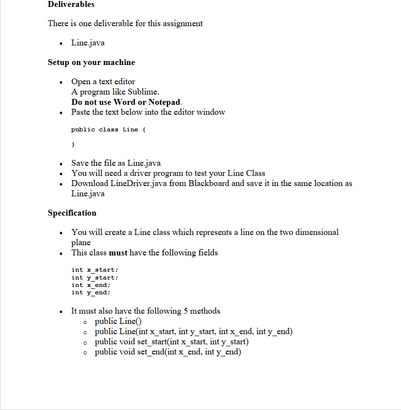 Solved Deliverables There is one deliverable for this | Chegg.com