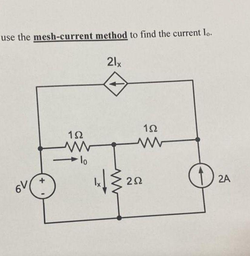 Solved use the mesh-current method to find the current I0. | Chegg.com
