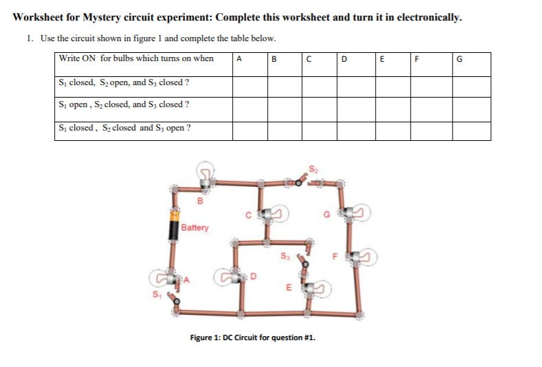 Solved Worksheet for Mystery circuit experiment: Complete | Chegg.com