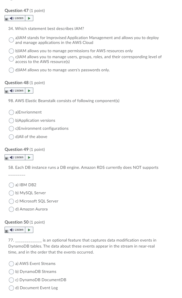Solved Question 47 (1 point) Listen 34. Which statement best | Chegg.com