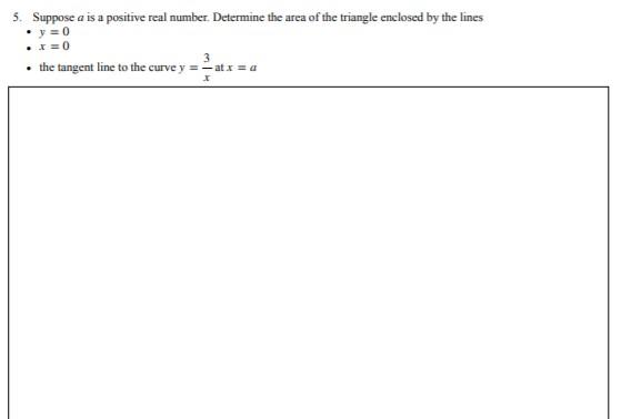 Solved 5. Suppose a is a positive real number. Determine the | Chegg.com