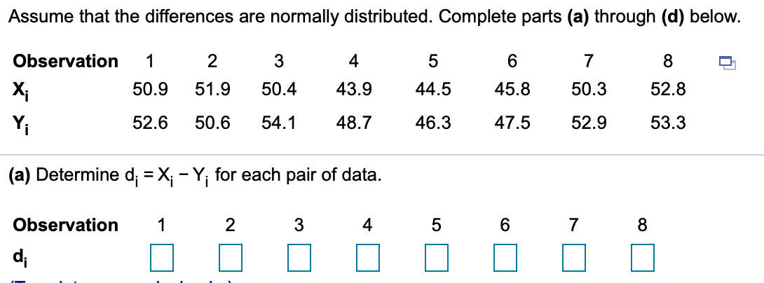 Solved Assume that the differences are normally distributed. | Chegg.com
