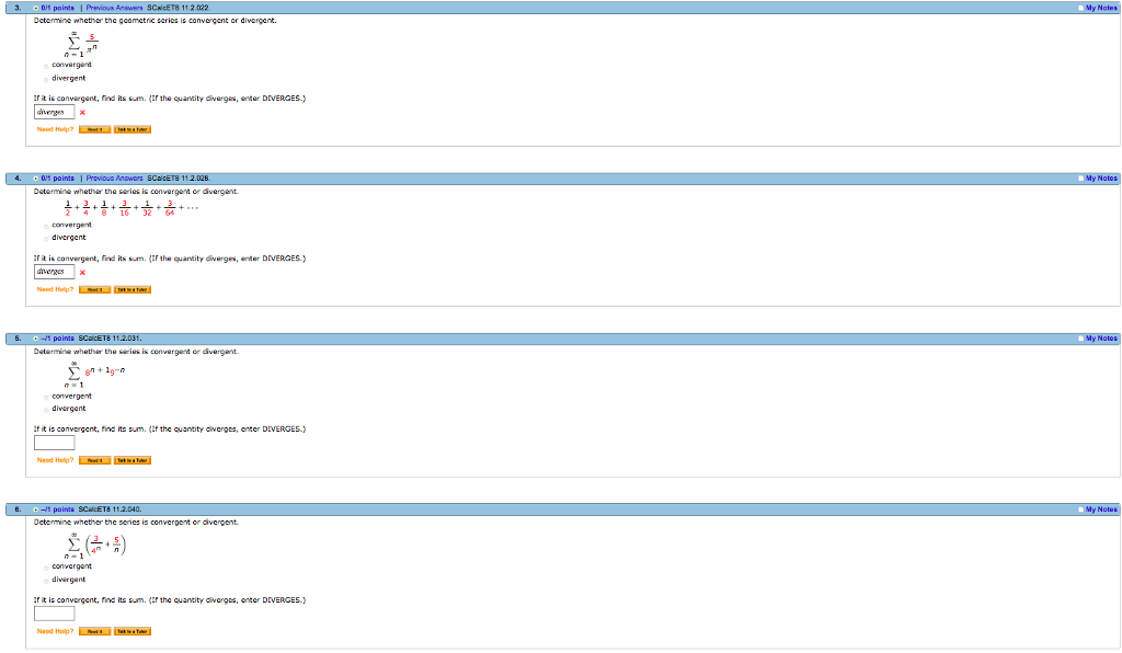 Solved Previous Answers SCalcET8 11 2.002 ctemine whether | Chegg.com