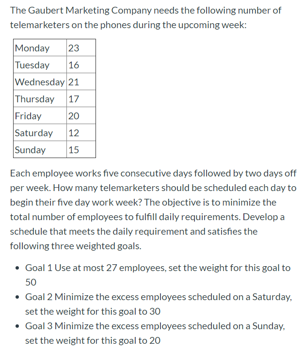 The Gaubert Marketing Company needs the following | Chegg.com