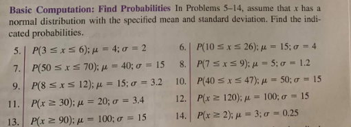 Solved Basic Computation: Find Probabilities In Problems | Chegg.com