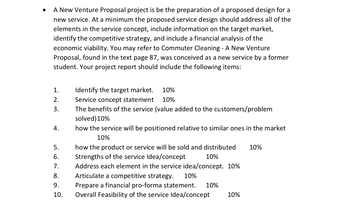 A New Venture Proposal project is be the | Chegg.com