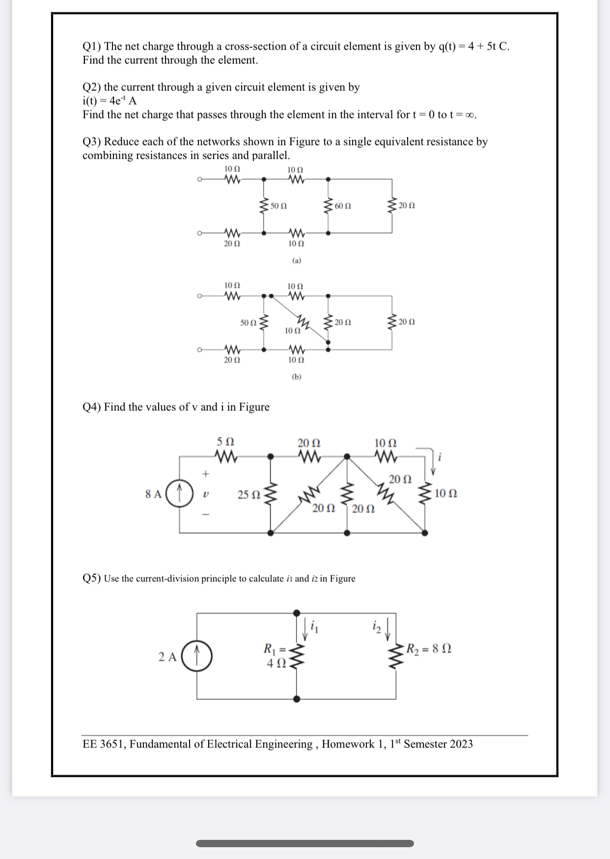 Solved Q1) The net charge through a cross-section of a | Chegg.com