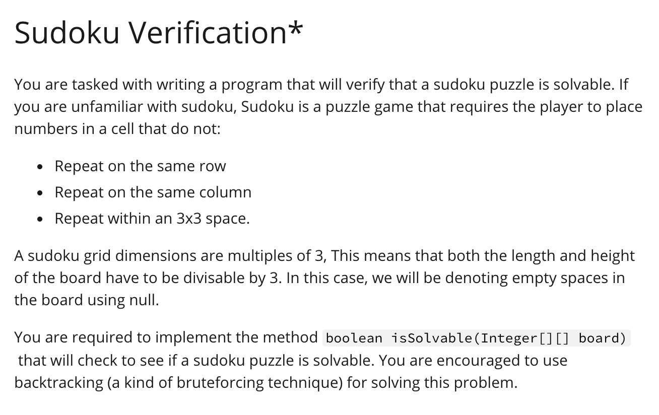 Solved Sudoku Verification* You are tasked with writing a | Chegg.com