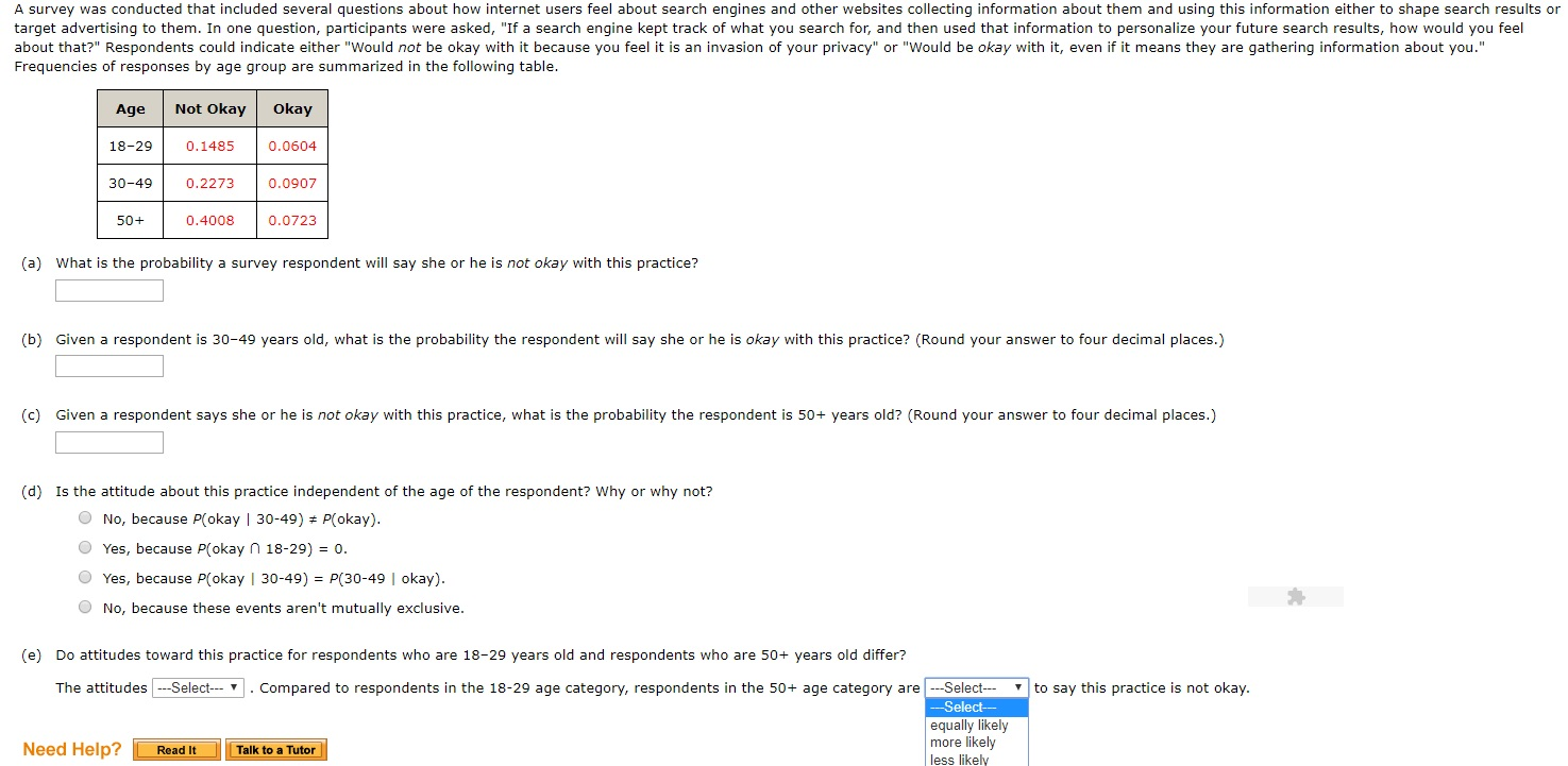 Solved A survey was conducted that included several | Chegg.com