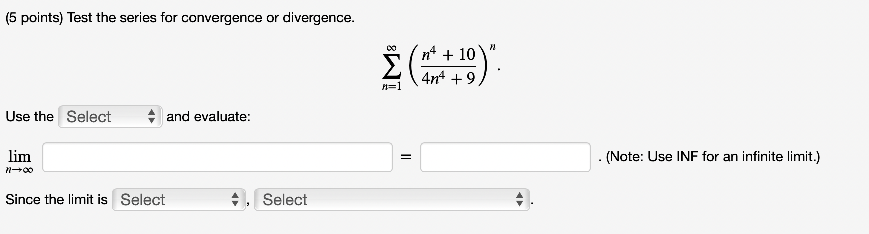 Solved (5 points) Test the series for convergence or | Chegg.com