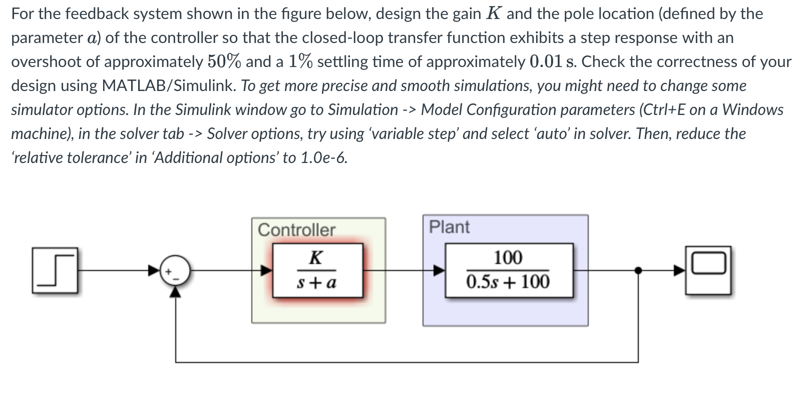 Solved For the feedback system shown in the figure below, | Chegg.com