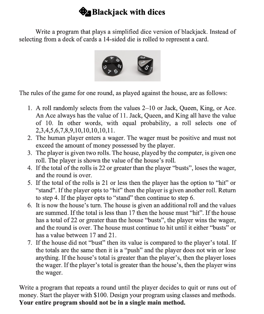 Solved Programming language java Blackjack class file | Chegg.com