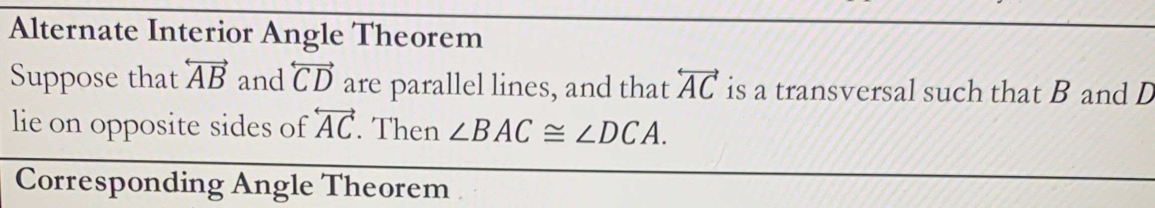 Solved Alternate Interior Angle Theorem Suppose that AB and | Chegg.com