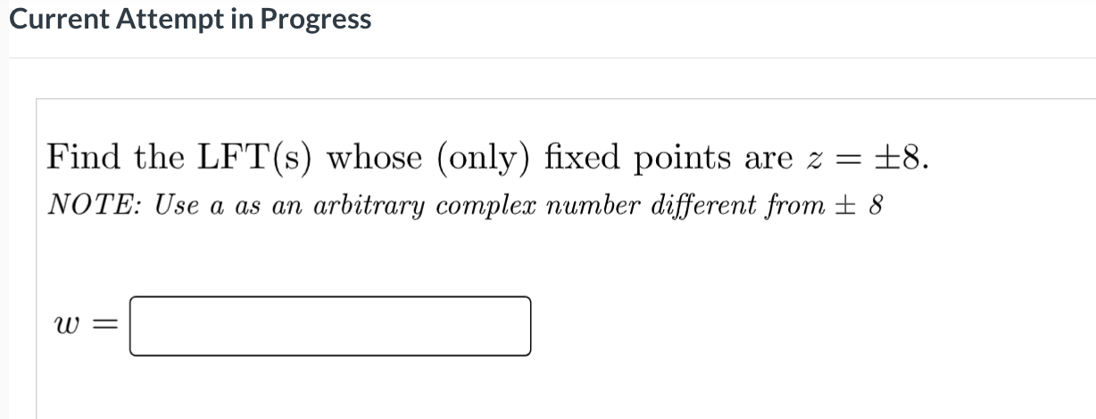 Solved Current Attempt in Progress Find the LFT(s) whose | Chegg.com