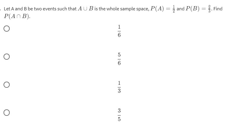 Solved Let A and B be ﻿two events such that A∪B is ﻿the | Chegg.com
