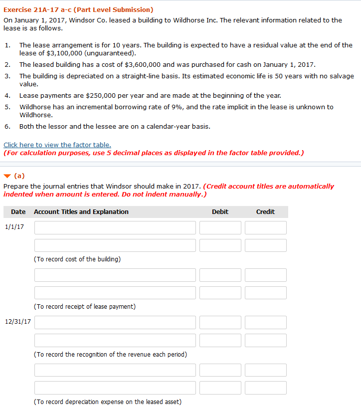 Solved Exercise 21A-17 a-c (Part Level Submission) On | Chegg.com