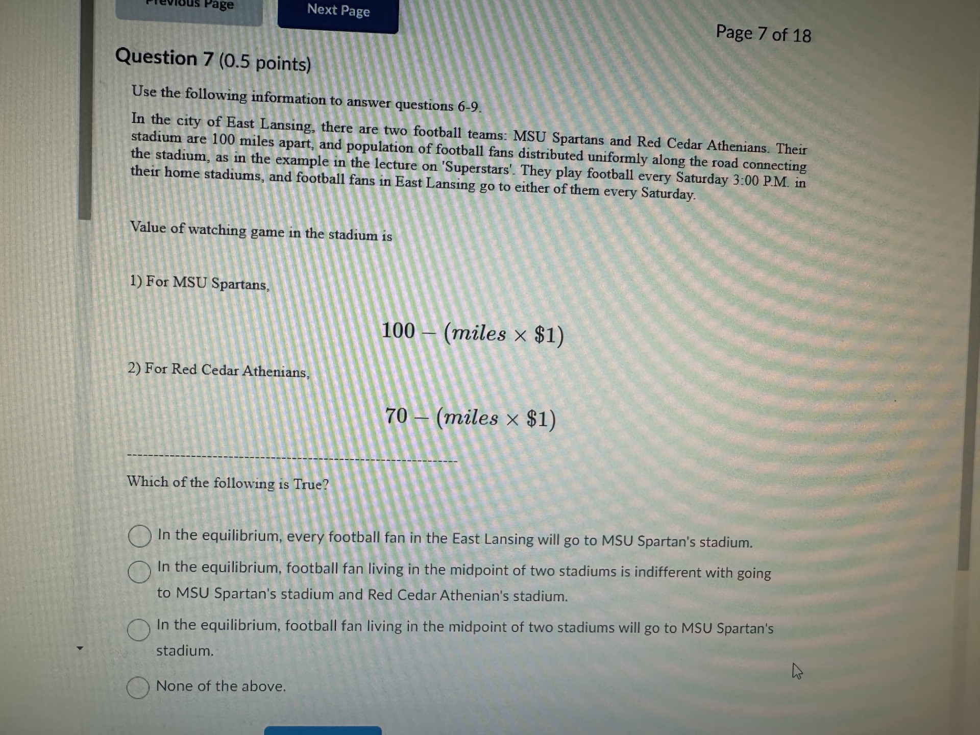 Solved \r\n\r\nQuestion 7 (0.5 points) Use the following | Chegg.com