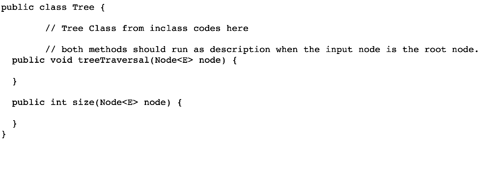 Solved Public Class Tree 1 Tree Class From Inclass Codes