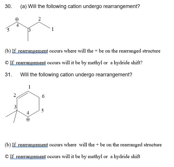 Solved 30. (a) Will the following cation undergo | Chegg.com