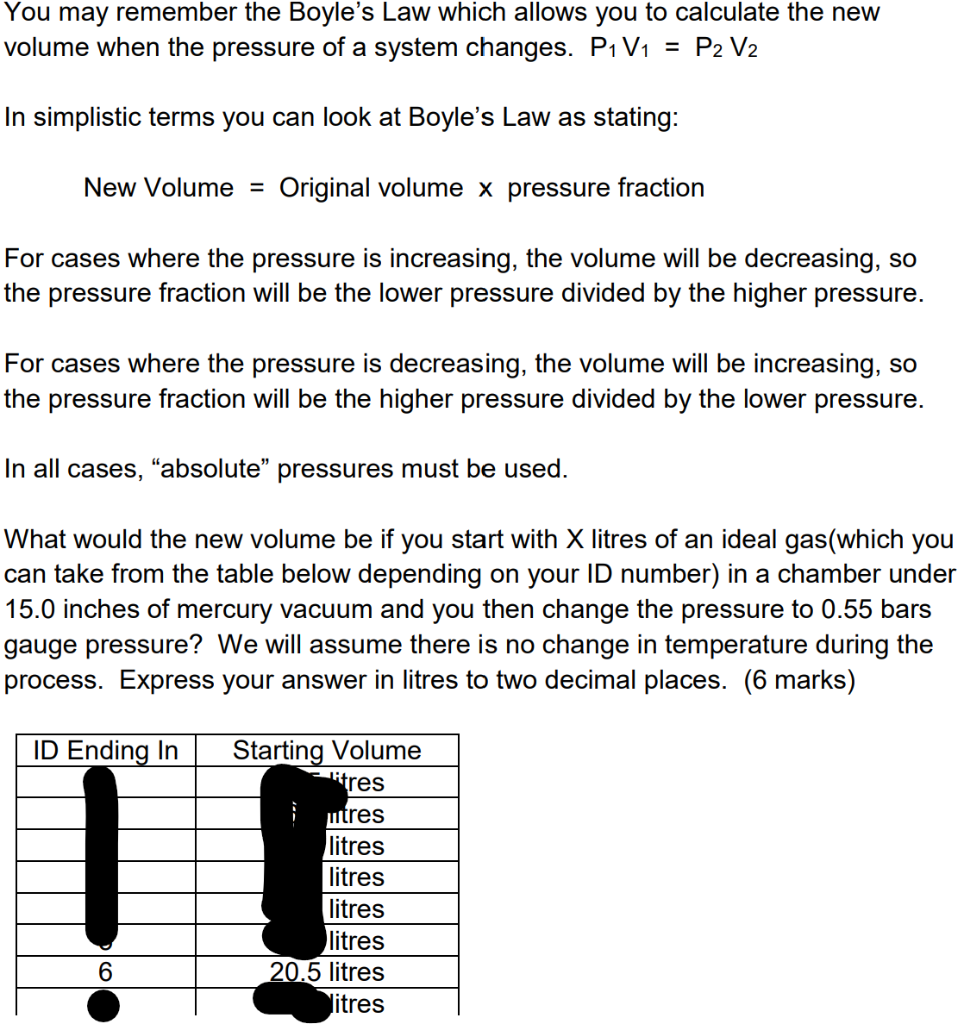 Solved You may remember the Boyle's Law which allows you to | Chegg.com