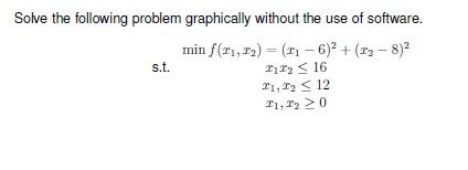 Solved Solve the following problem graphically without the | Chegg.com