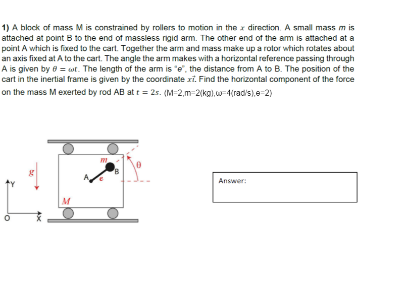 Solved A block of mass M ﻿is constrained by rollers to | Chegg.com