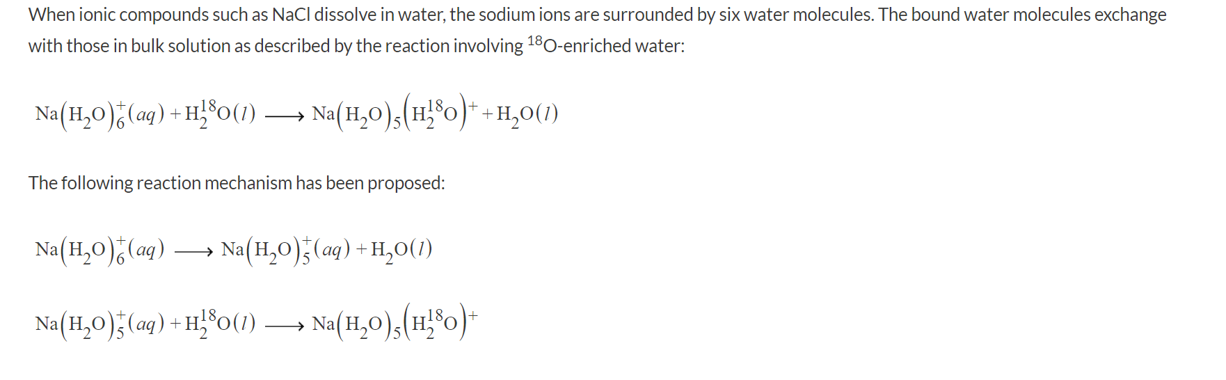 Solved When ionic compounds such as NaCl dissolve in water, | Chegg.com