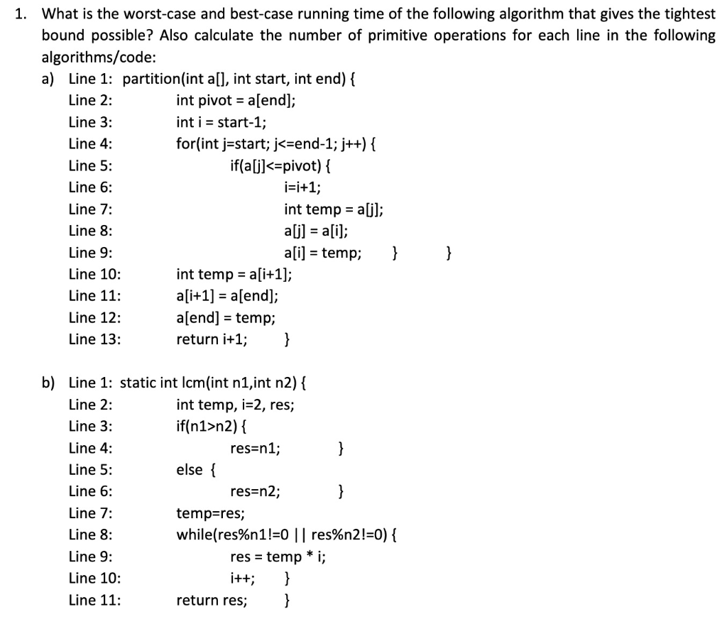 Solved 1. What is the worst-case and best-case running time | Chegg.com
