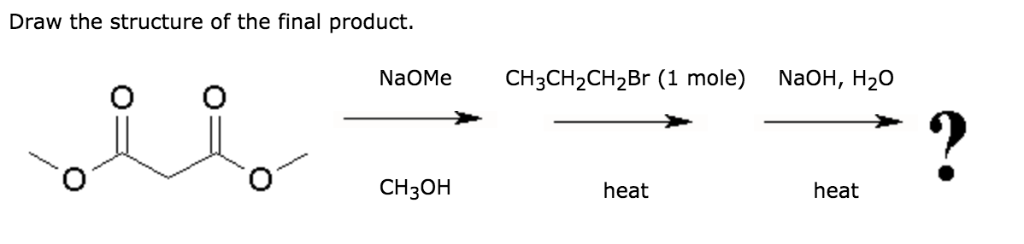 Solved Draw the structure of the final product. NaOMe | Chegg.com