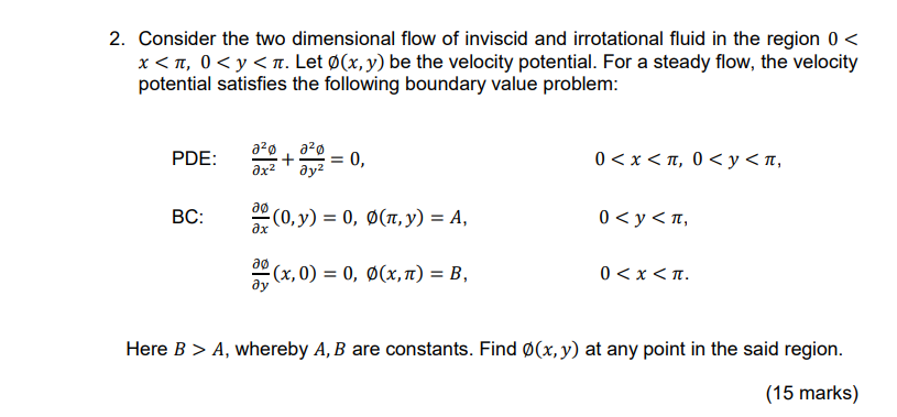 Solved 2. Consider the two dimensional flow of inviscid and | Chegg.com