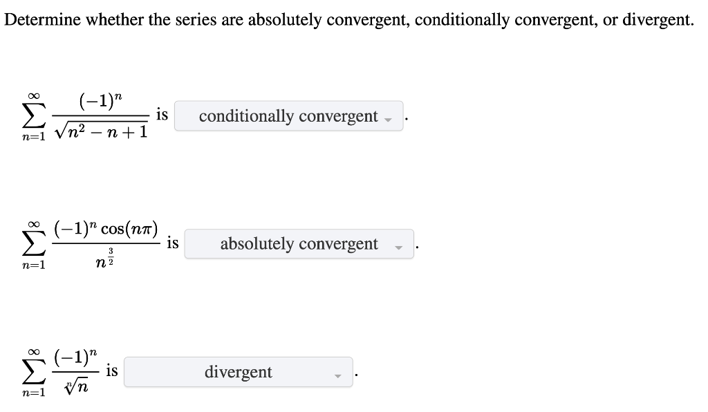 Solved Determine whether the series are absolutely | Chegg.com