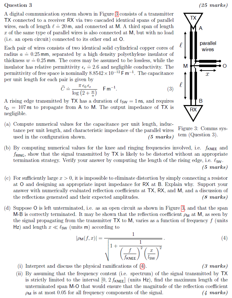 Question 3 (25 marks) A digital communication system | Chegg.com