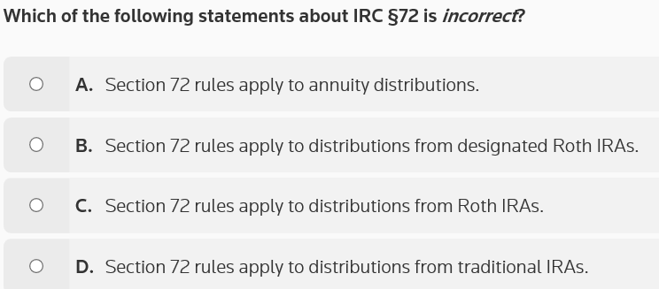 Solved Which of the following statements about IRC $72 is | Chegg.com