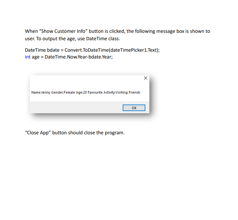 Solved Question Design a Windows form application to show | Chegg.com