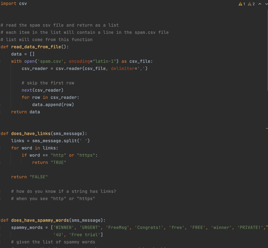 Solved Hi, I'm having trouble with writing my features to my | Chegg.com