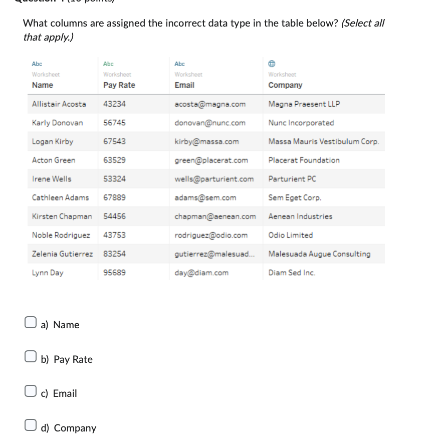Solved If a column contains values with both numbers and | Chegg.com