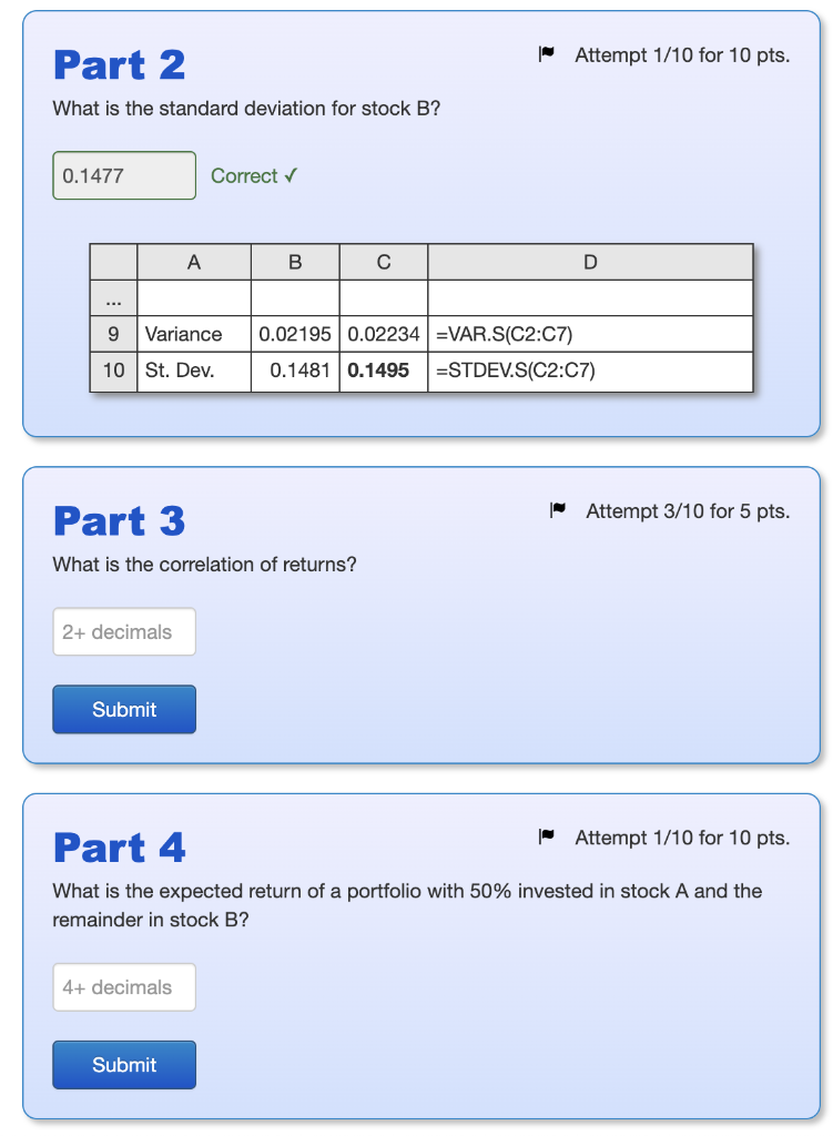 Solved The following table shows realized rates of return | Chegg.com