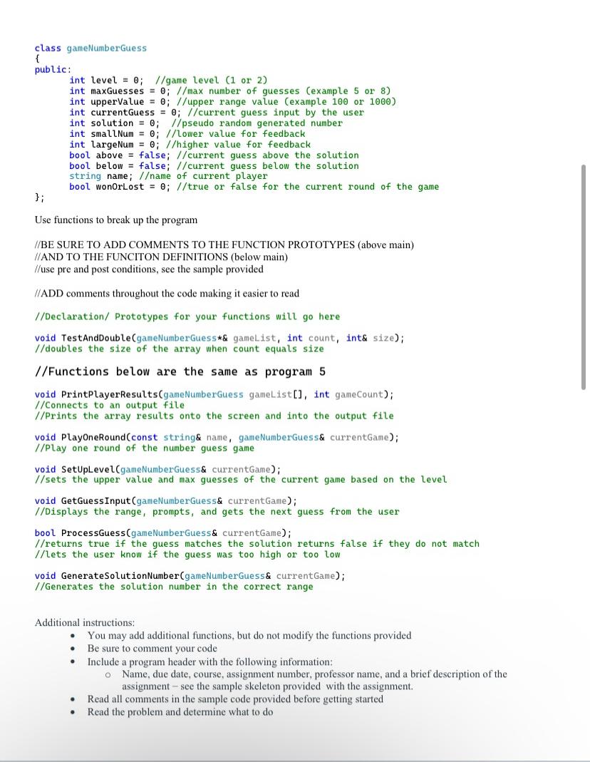 Solved COP 3014 - program 7 - game number guess with a | Chegg.com