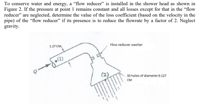 To conserve water and energy, a "flow reducer" is | Chegg.com