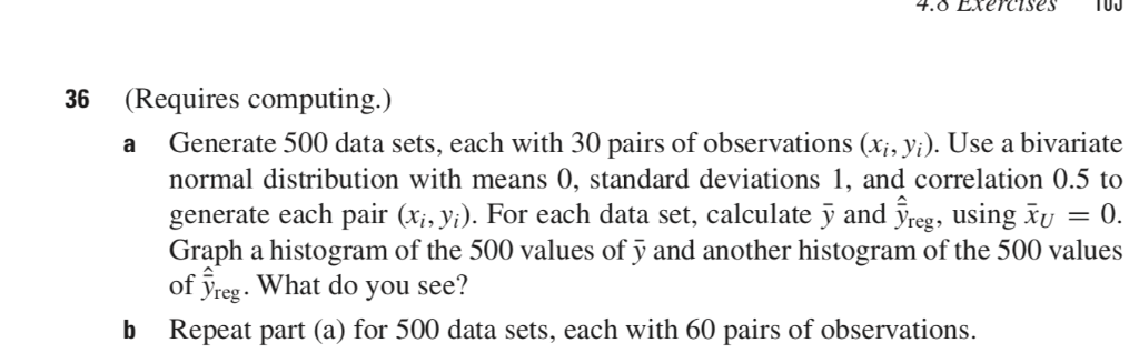 Solved what code can we use to calculate y ̄ and y ̄reg | Chegg.com