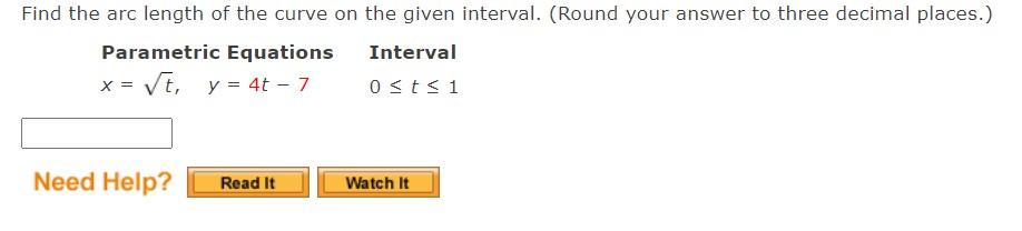Solved Find the arc length of the curve on the given | Chegg.com
