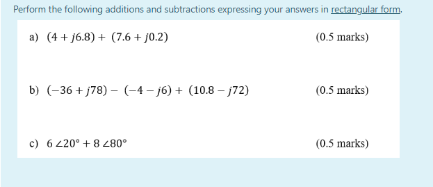 Solved Perform the following additions and subtractions | Chegg.com