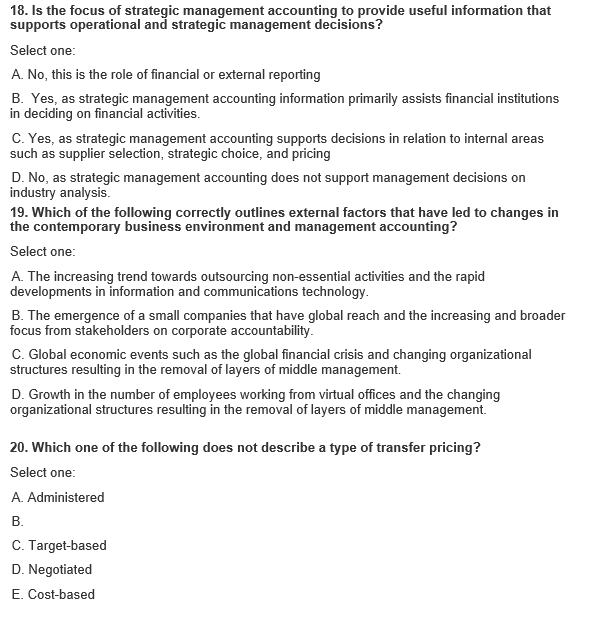 Solved 18 Is The Focus Of Strategic Management Accounting Chegg solved-18-is-the-focus-of-strategic-management-accounting-chegg