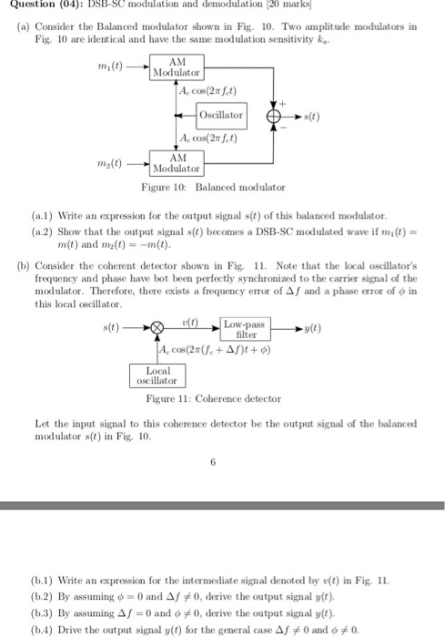 Solved Consider the Balanced modulator shown in Fig. 10. Two | Chegg.com