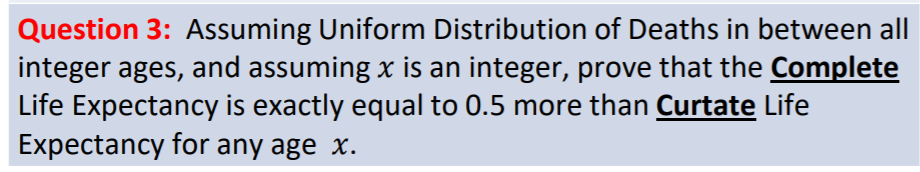Question 3: Assuming Uniform Distribution of Deaths | Chegg.com