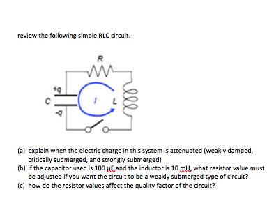Solved review the following simple RLC circuit. le (a) | Chegg.com