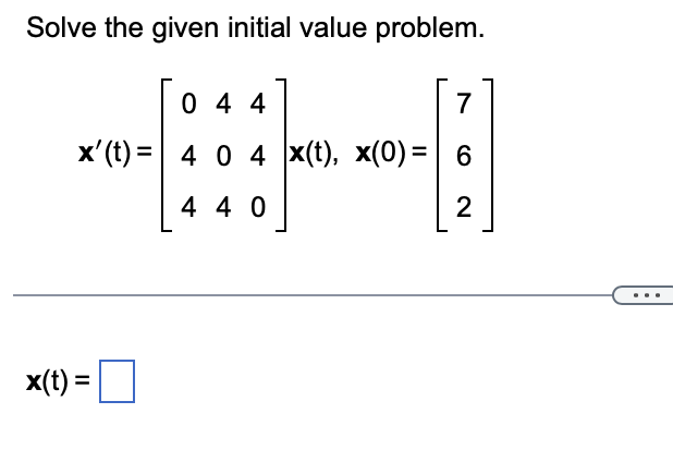 Solved Solve the given initial value problem. | Chegg.com