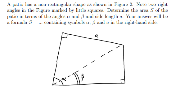 Solved A patio has a non-rectangular shape as shown in | Chegg.com